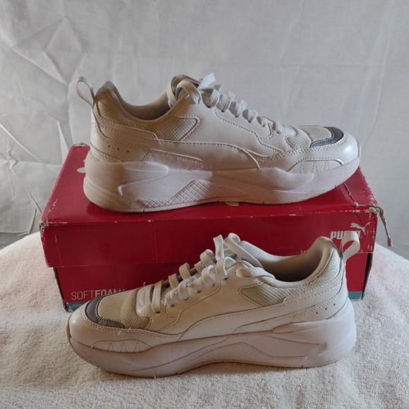 Puma | Shoes | Puma Xray 2 Square Sneakers White Wgrey Accent Sz 85 ...
